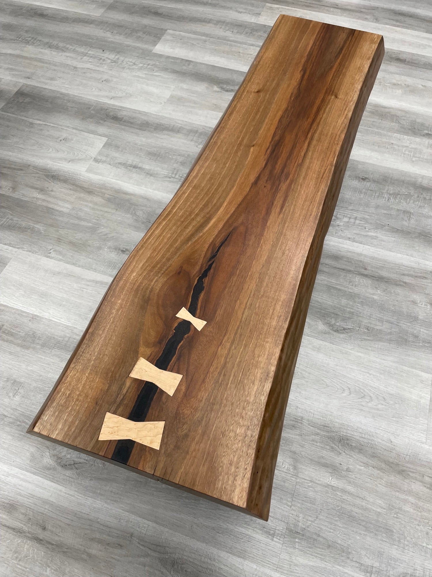Handcrafted Solid Black Walnut Live Edge Bench – Timberware Custom ...