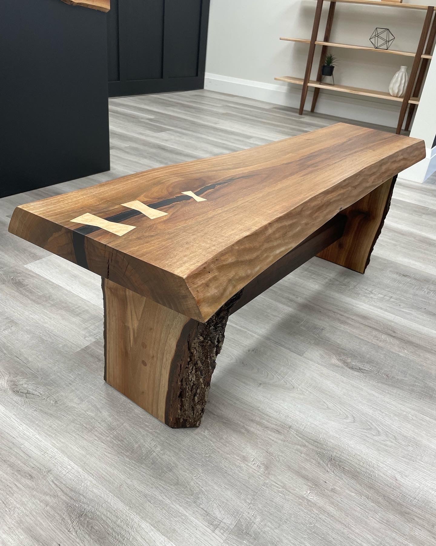 Handcrafted Solid Black Walnut Live Edge Bench – Timberware Custom ...