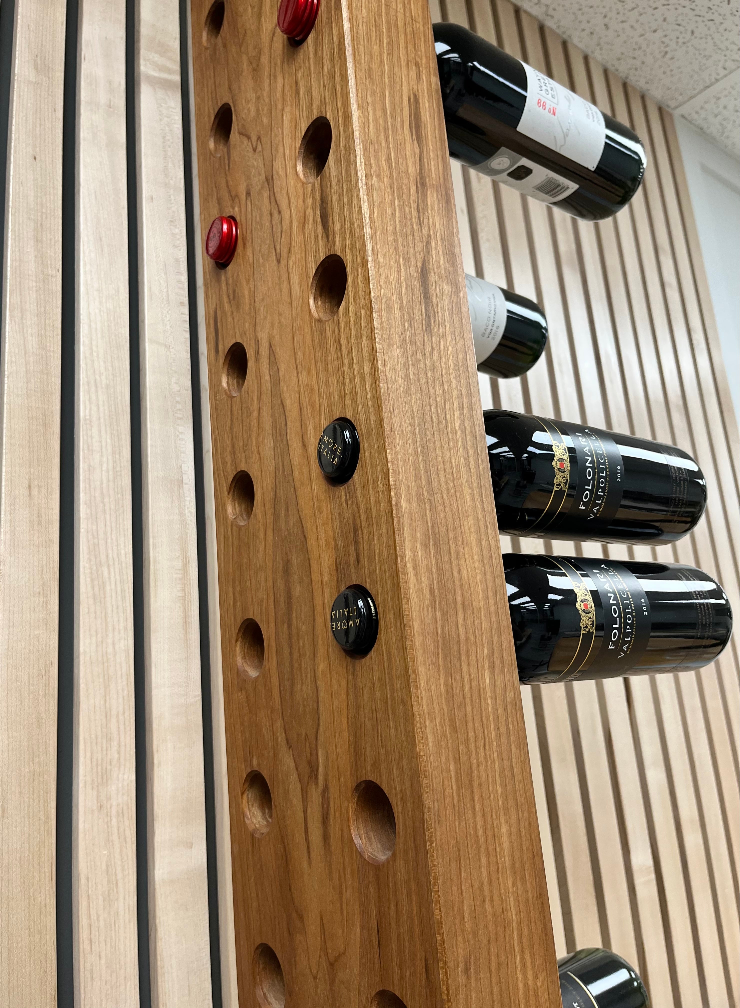 Black Cherry Vertical Wine Rack with Claro Walnut Inlays – Timberware ...